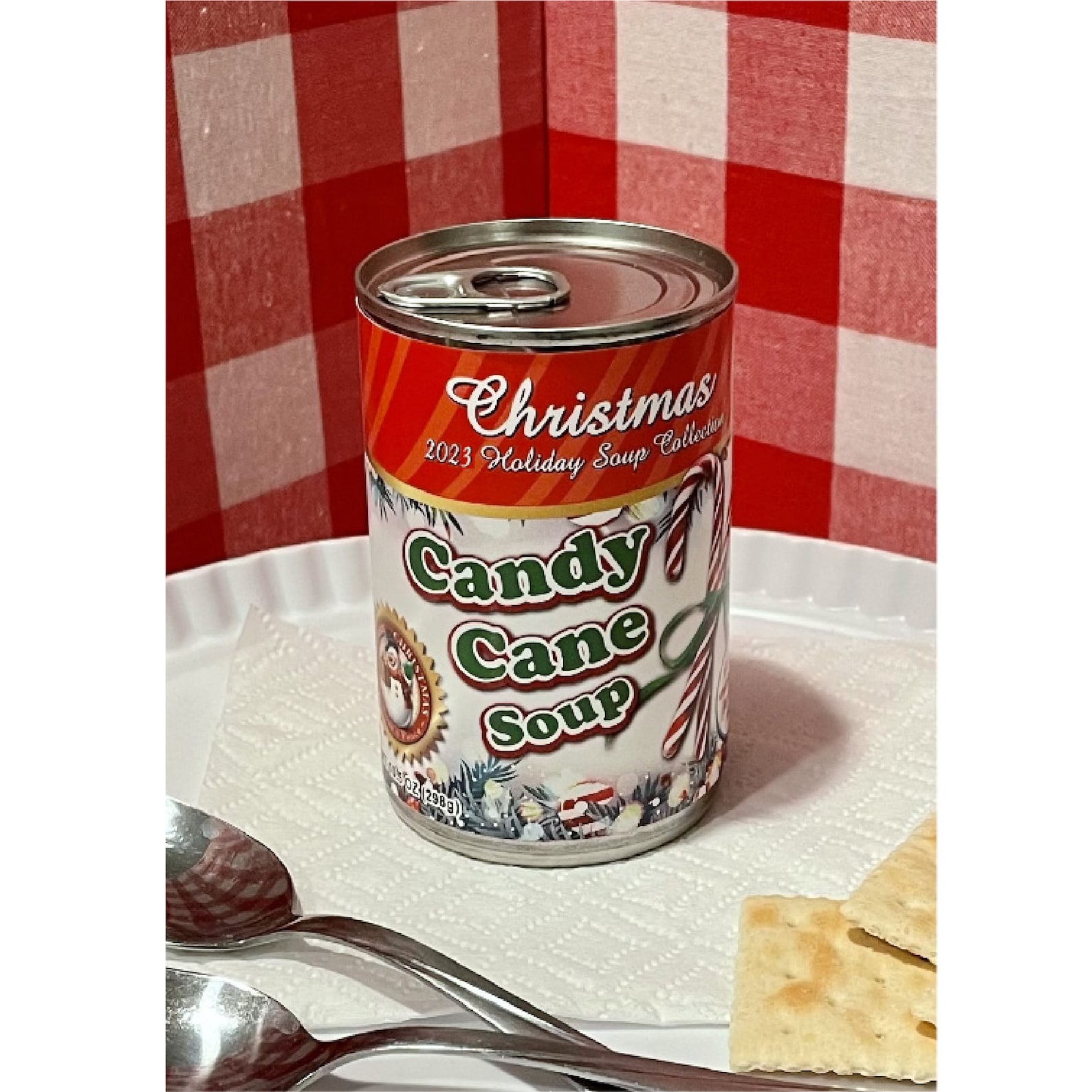 2 Funny Candy Cane Soup Can Labels Gag Gift GREAT Stocking Stuffers ...