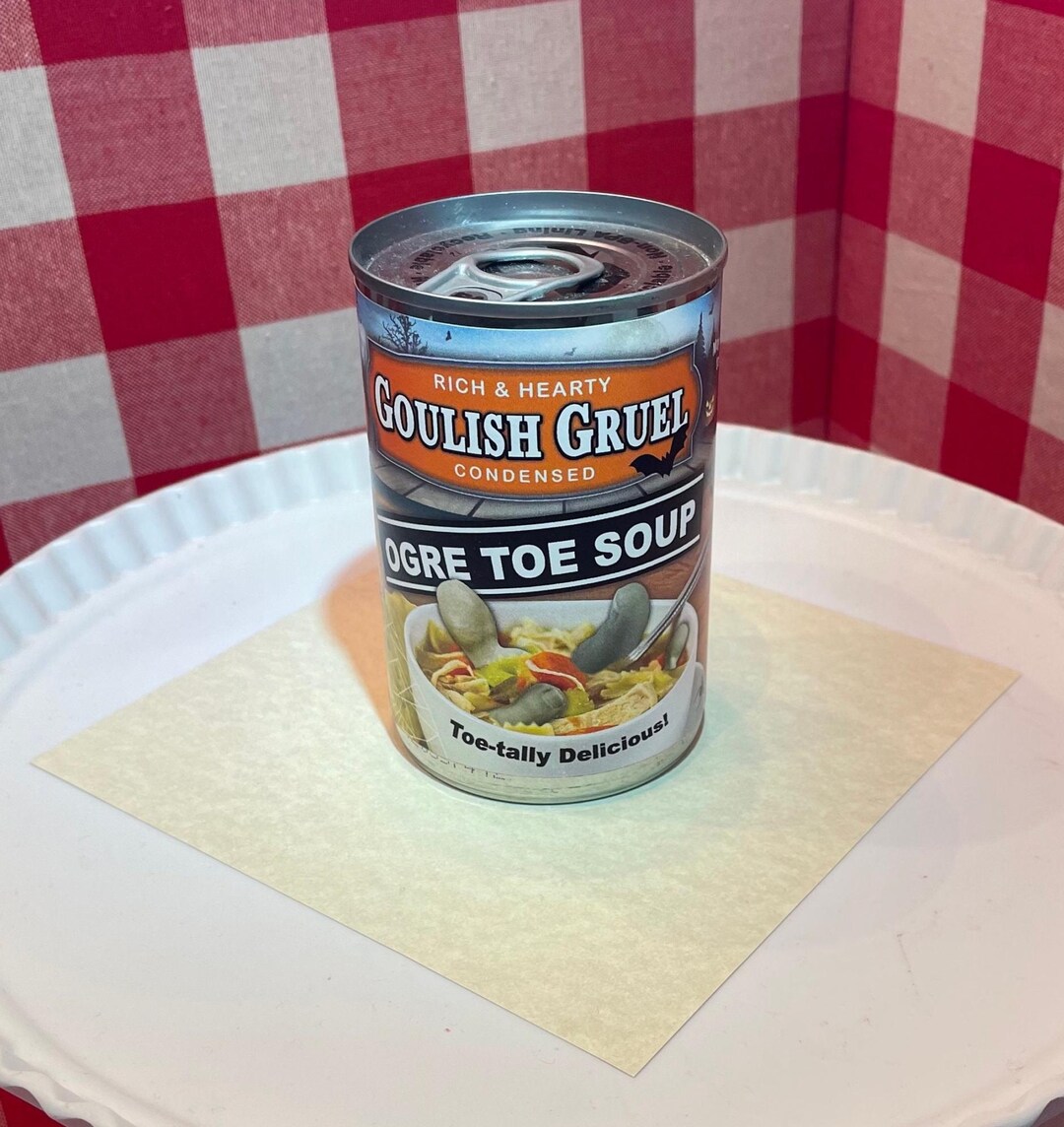 2 Halloween OGRE TOES Soup Can Labels - Funny Gag Party Favor or ...