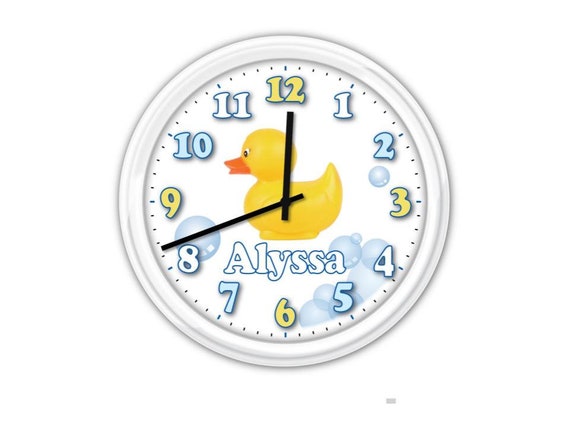Rubber Duck PERSONALIZED Wall Clock Kids Baby Nursery | Etsy