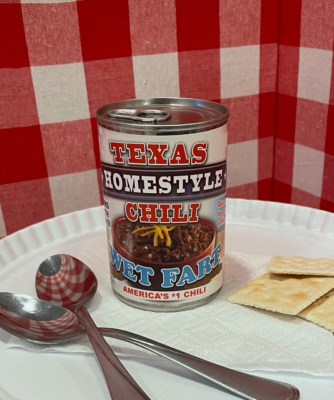 2 Funny Wet Fart Texas Chili Soup Can Labels GAG GIFT Birthday Present ...
