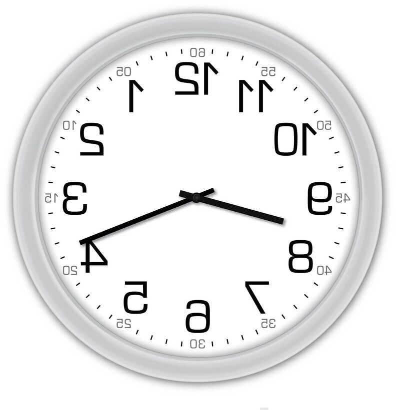 BACKWARDS Reverse MIRRORED Wall Clock Mirror Decor Salon - Etsy