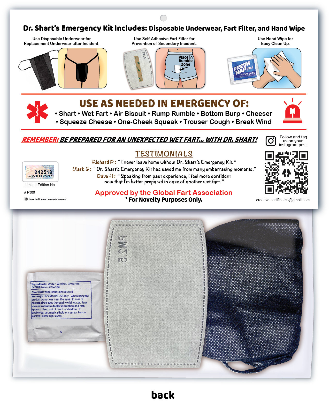 REDNECK FART Shart Emergency Kit - GREAT Gift - South Southern Husband ...