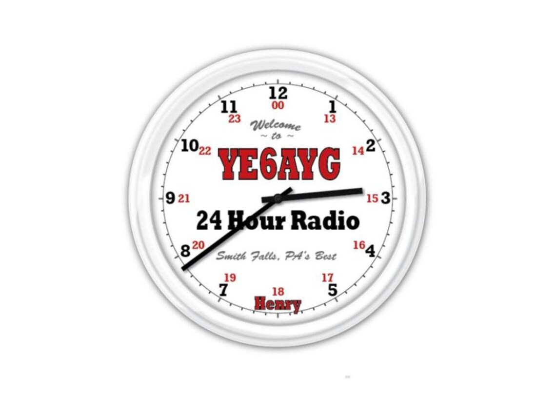 Ham Radio PERSONALIZED Wall Clock - 24 Hour Transceiver Shack Garage ...