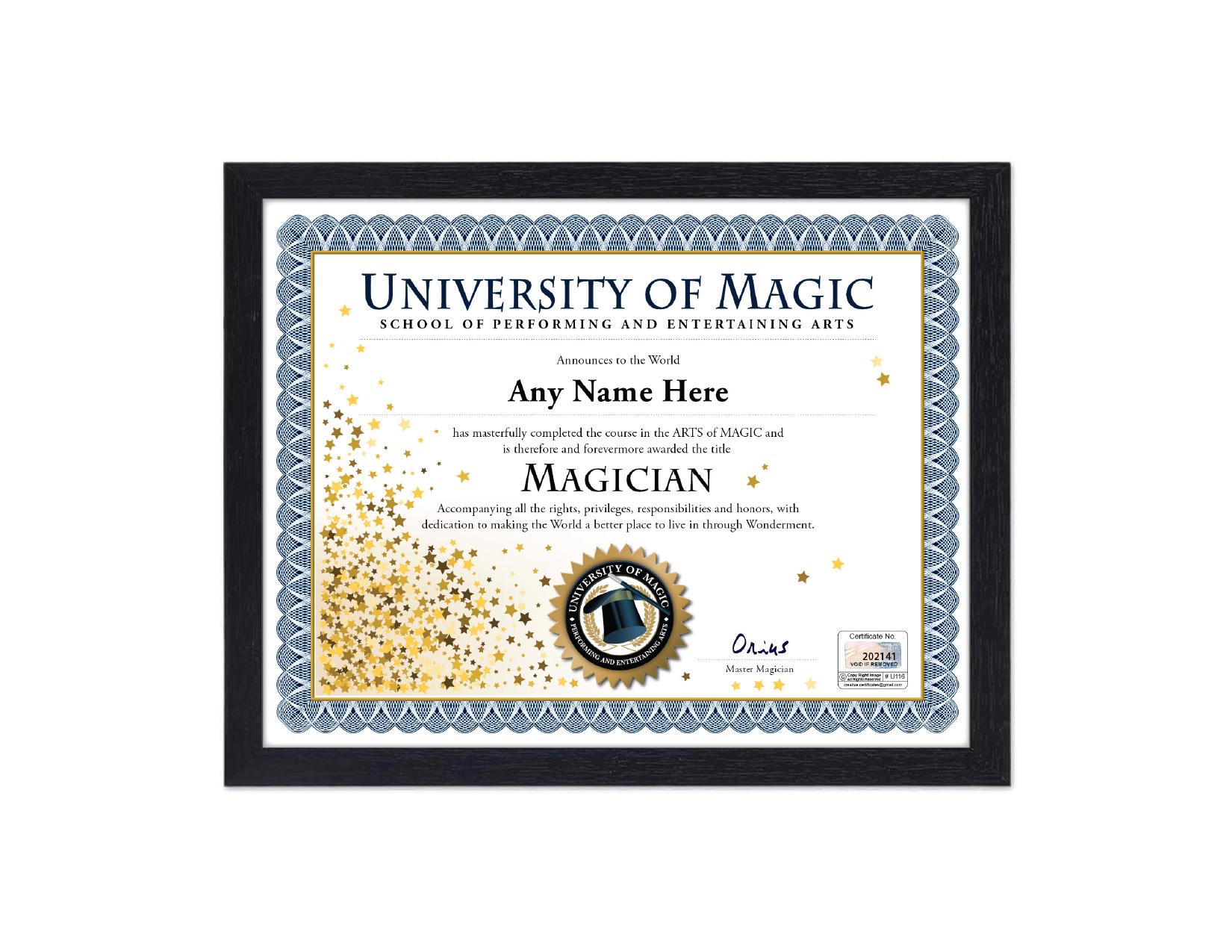 Personalized University of MAGIC Certificate: Digital Download ...