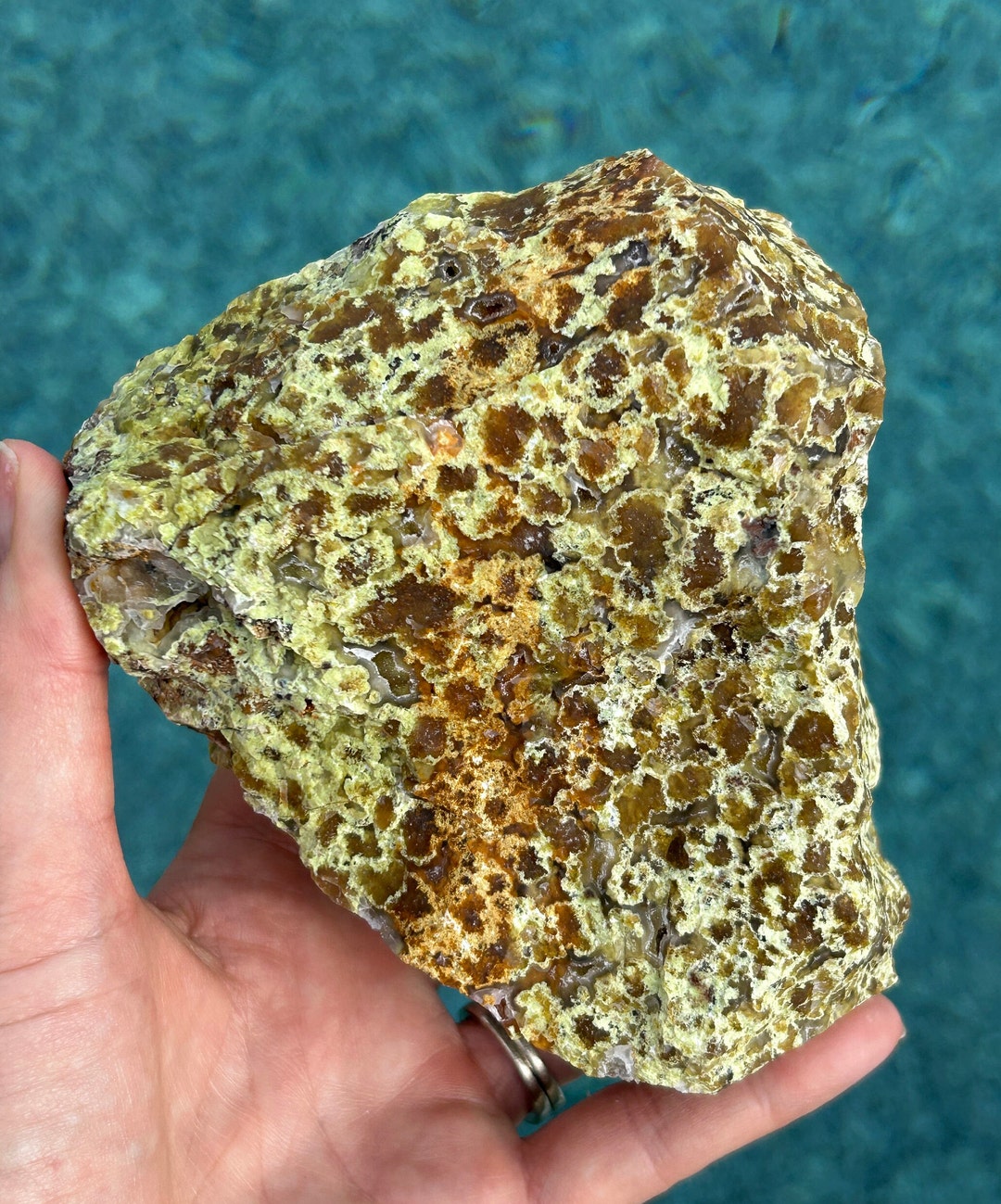 Rough Green Opal - 1 Lb 15 Oz (888g) - Comes With a FREE Display Stand ...