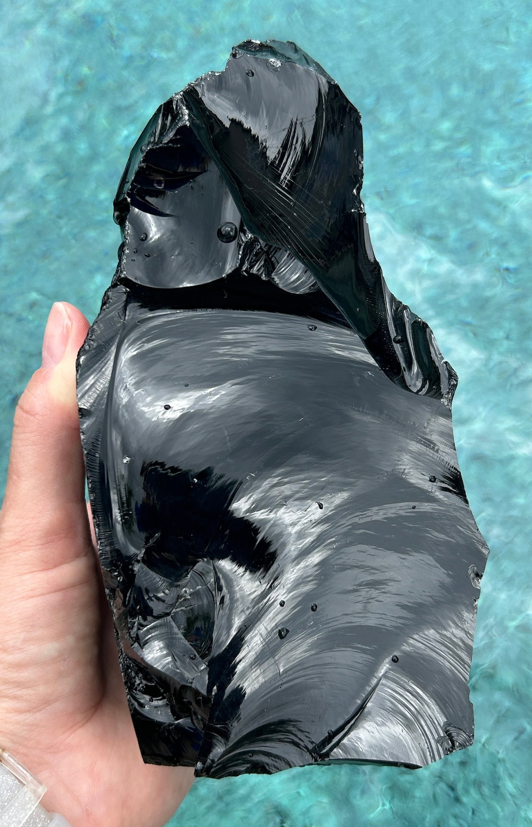 Black Obsidian 3 Lb 13 Oz 1738g Obsidian Rough Obsidian Cut Base ...