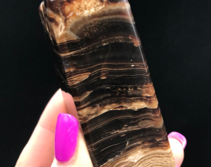 Chocolate Calcite Tower - 8.5 Oz (240g) - Calcite Tower - Chocolate ...