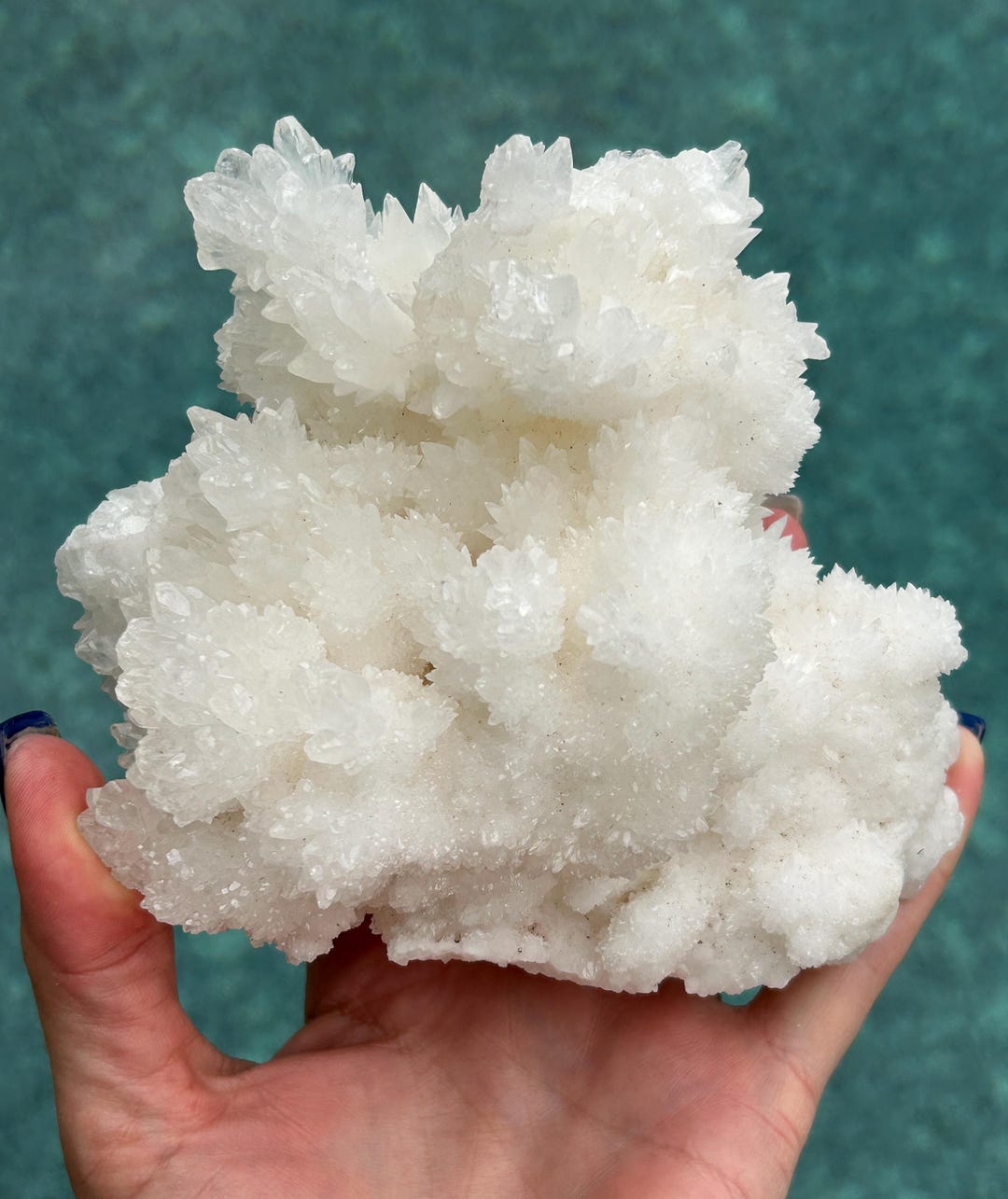 Aragonite - 2 Lb (934g) - Comes With a FREE Display Stand! - Aragonite Cluster - White Aragonite ...