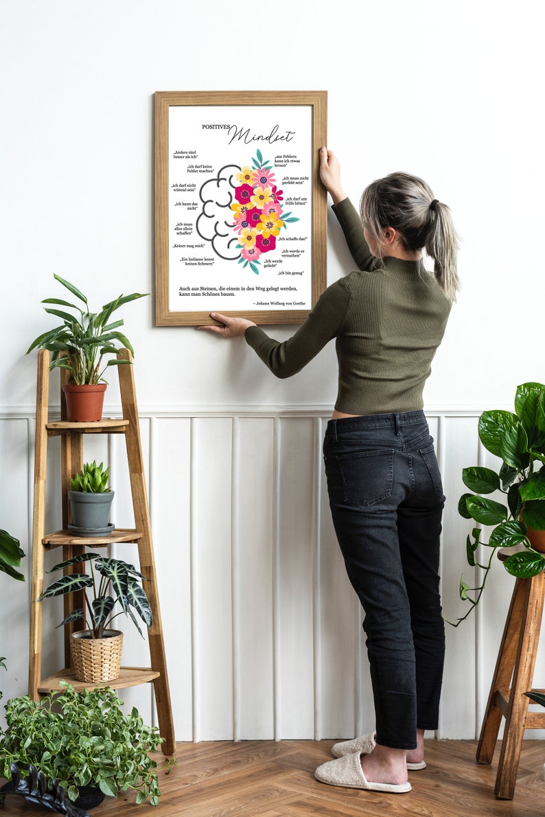Poster "positive Mindset", Mental Health Print, Therapy, Self-esteem ...