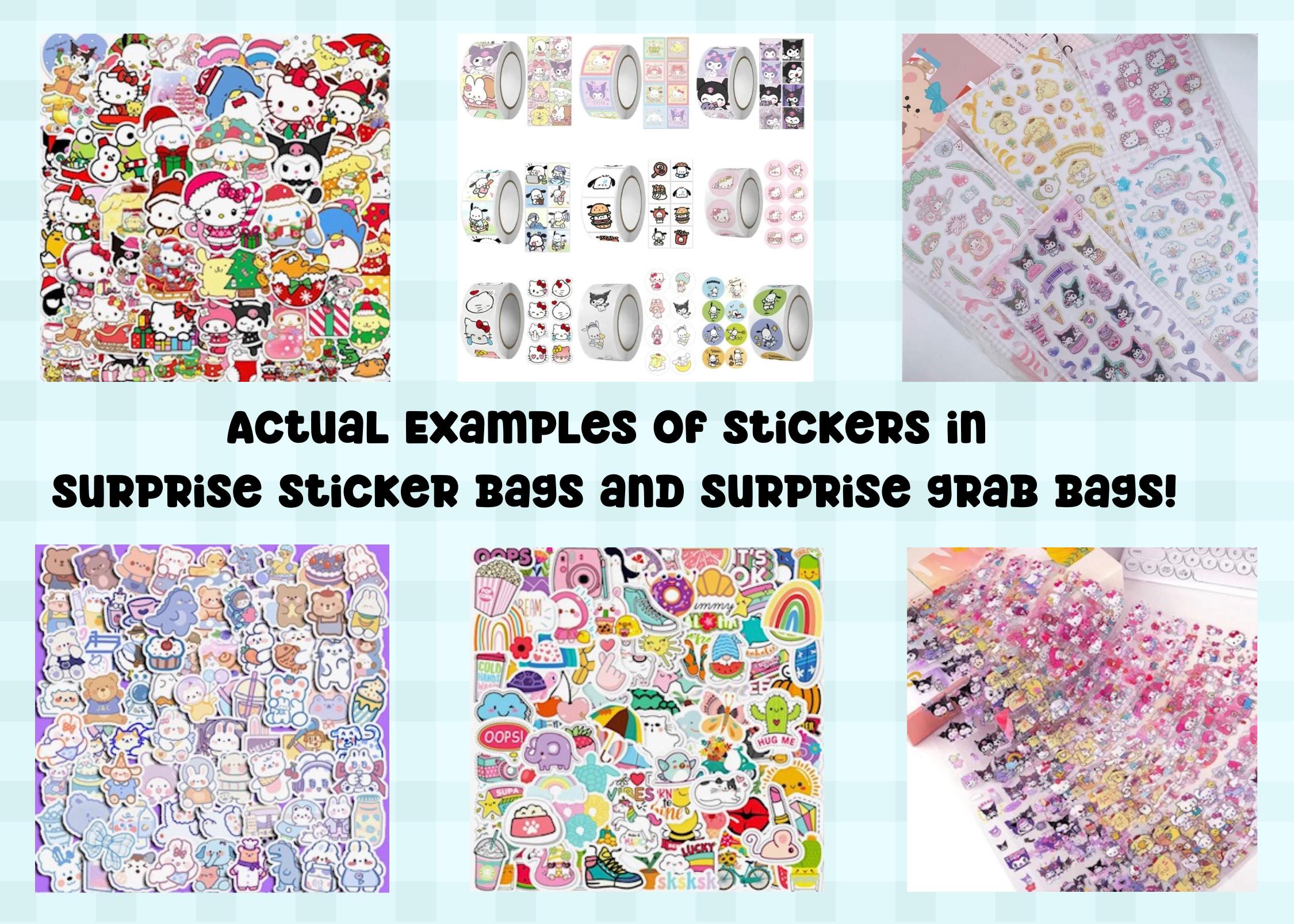 Super Cute Kawaii Sticker Surprise Bag - Sticker Grab Bag - Small ...