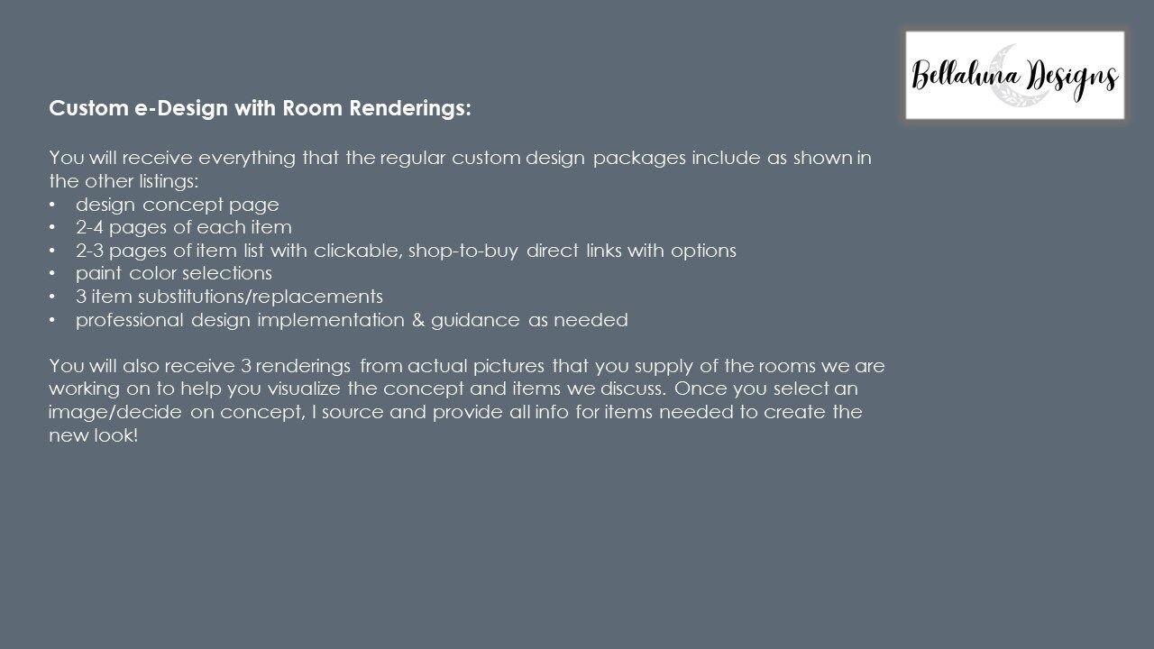 Full Service Custom Interior Design Dining Room Area E-design Package - Etsy