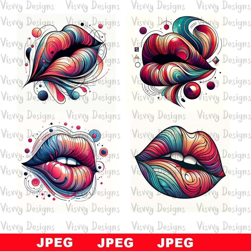 Abstract Lips, Lips Pop Art, Lips Design, Art Digital Download, JPG ...