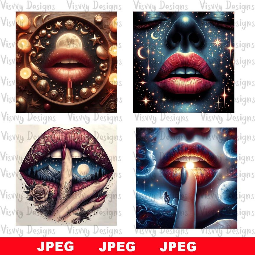 Lips Under the Moon, Moon, Lips Pop Art, LIPS, Lips Design, Printable ...