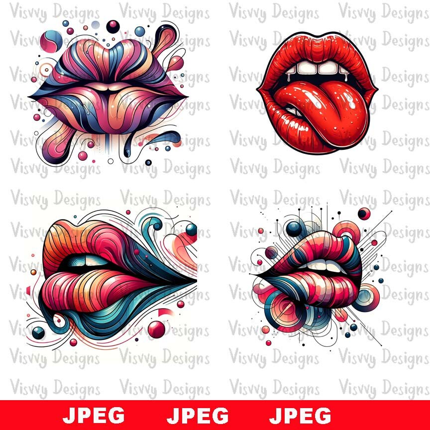 Abstract Lips, Lips Pop Art, Lips Design, Art Digital Download, JPG ...