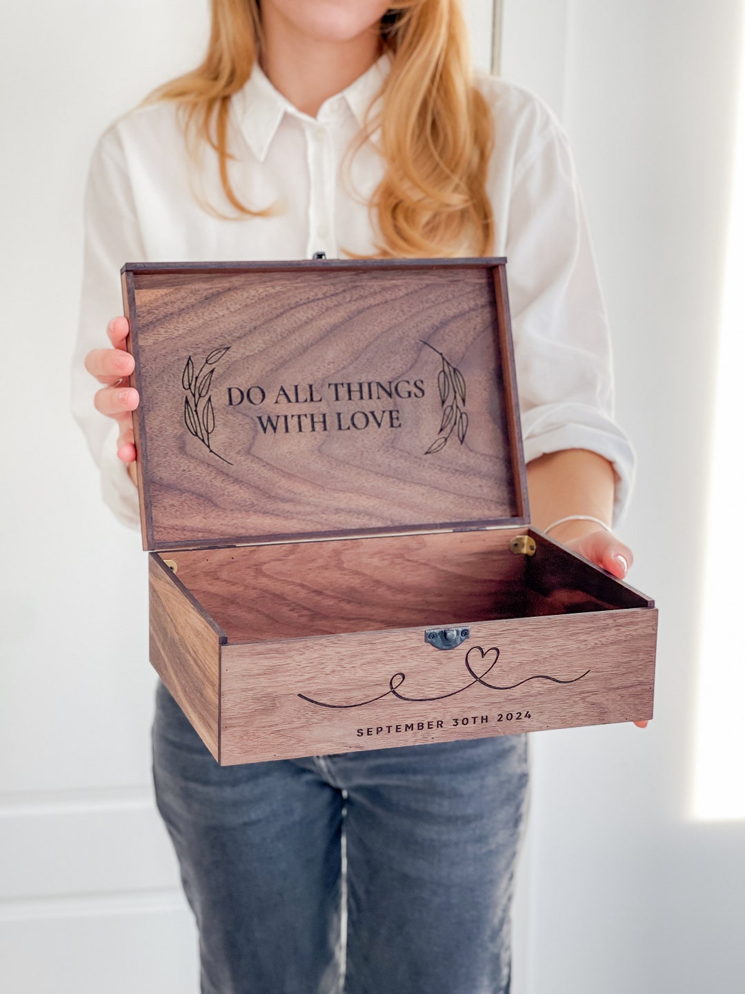 Personalization Custom Memory Keepsake Wooden Love Box With Names ...