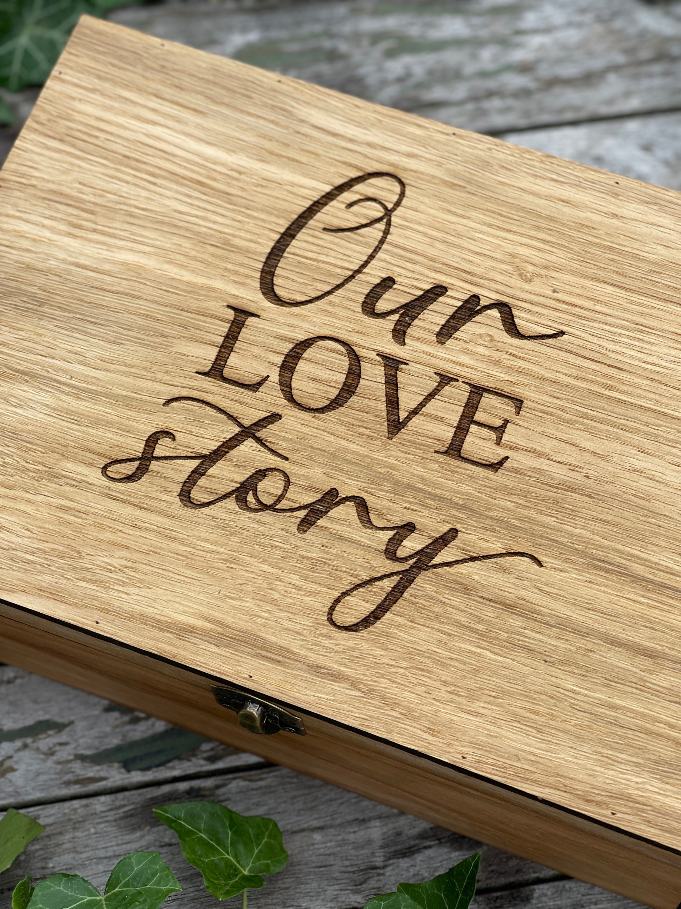 Custom Memory Keepsake Wooden Love Box Valentines Wedding Engagement ...