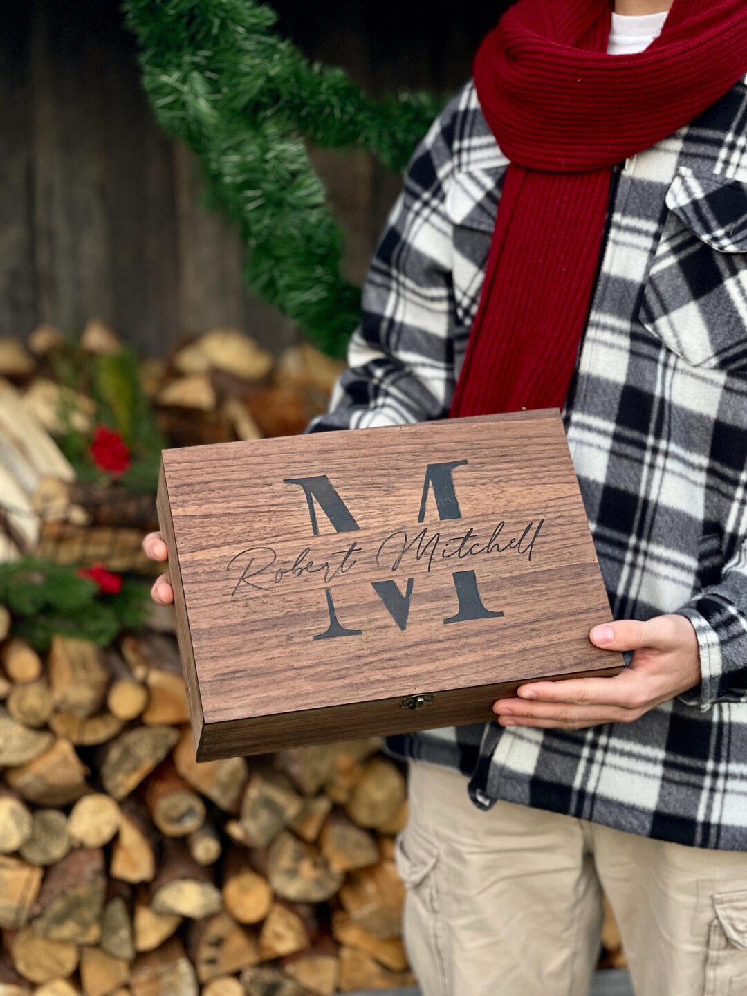 Personalized Wooden Memory Keepsake Box - Christmas Gift for Him Baby ...