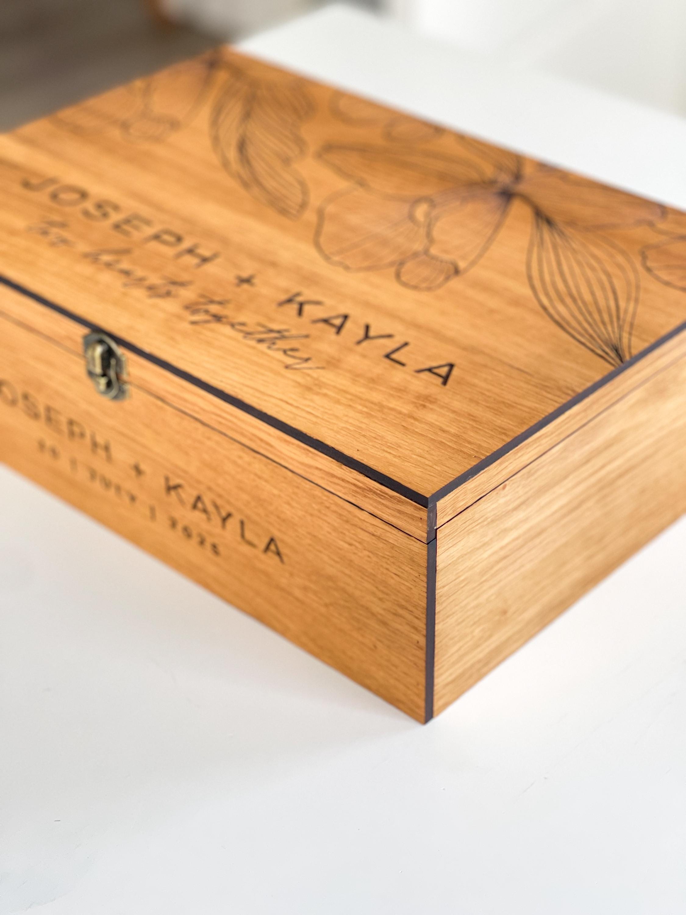 Custom Memory Keepsake Wooden Love Box With Personalization - Christmas ...
