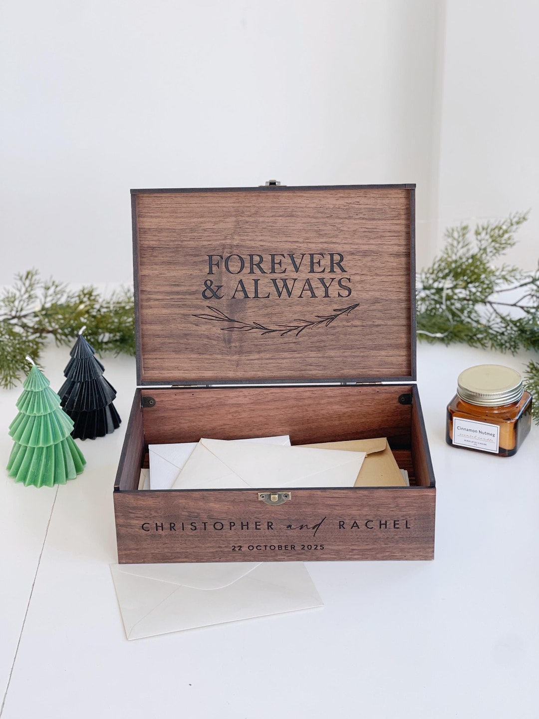 Custom Memory Keepsake Wooden Love Box With Personalization - Wedding ...