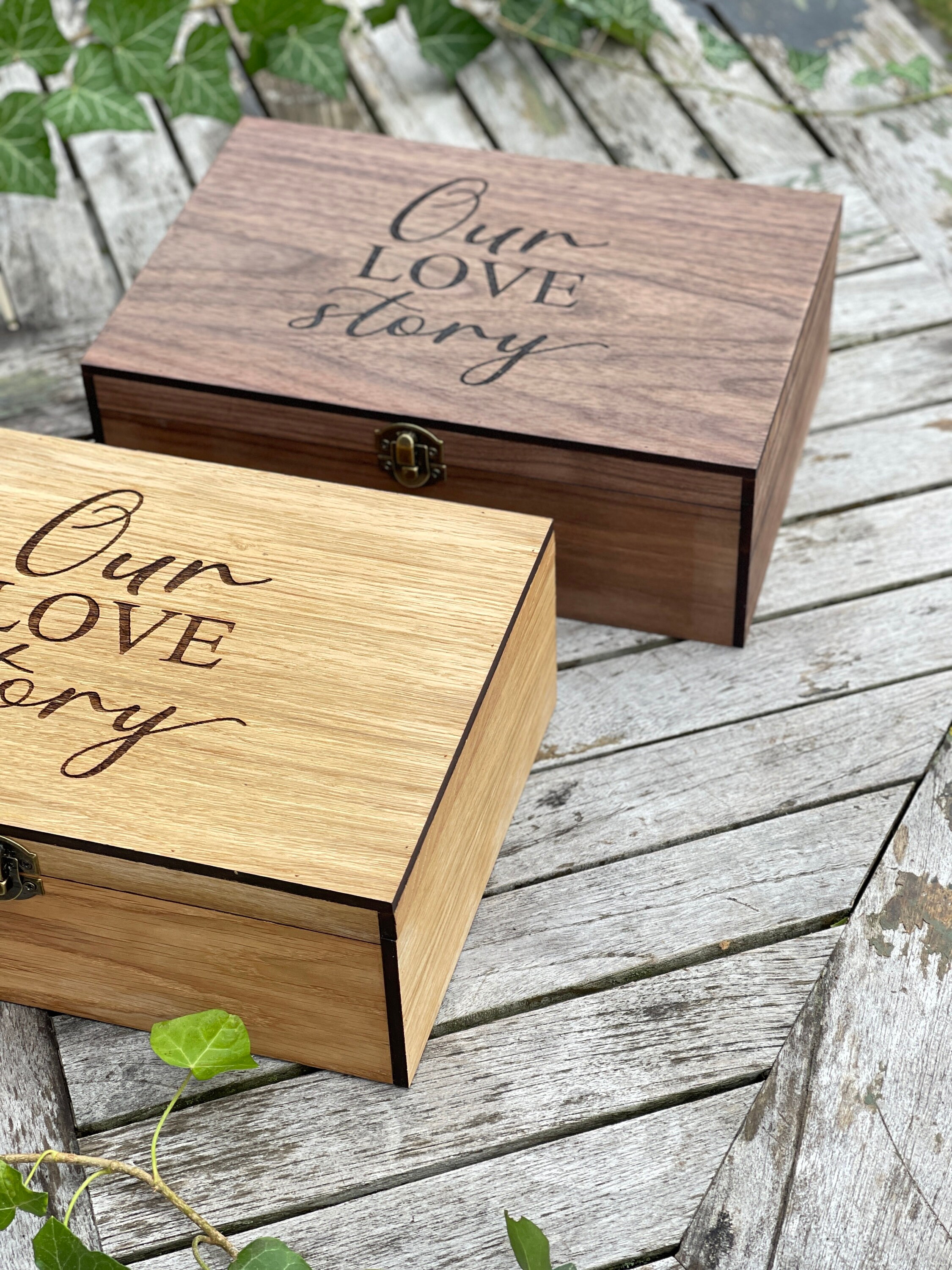 Custom Memory Keepsake Wooden Love Box Valentines Wedding Engagement ...