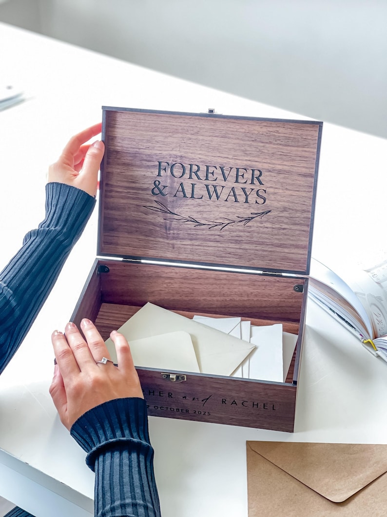 Custom Memory Keepsake Wooden Love Box With Personalization - Wedding ...