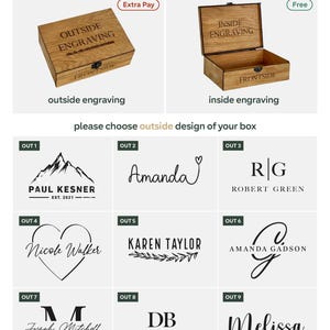 Personalized Memory Keepsake Wooden Box - Christmas Gift Box for Him ...