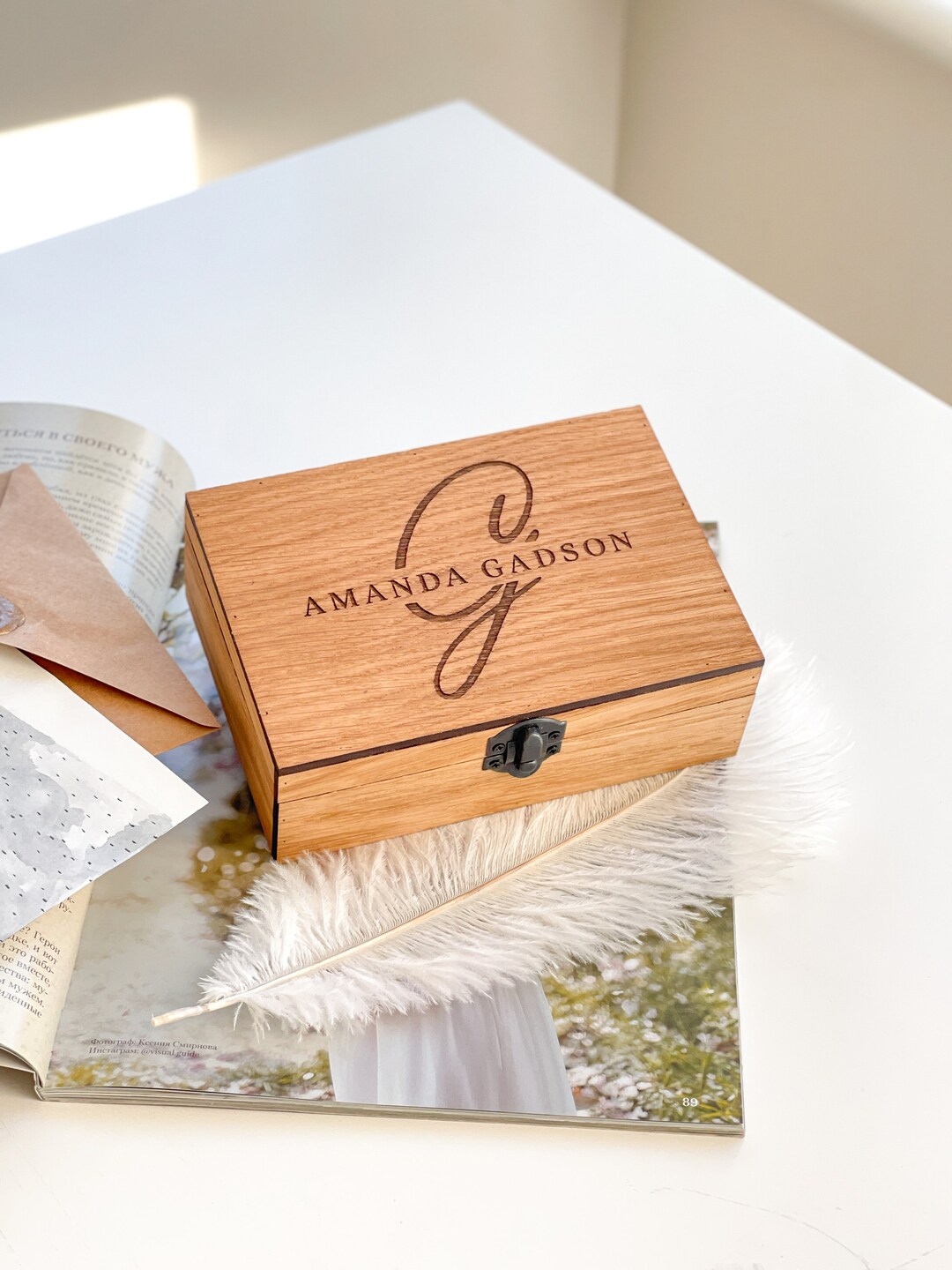 Personalized Wooden Memory Keepsake Box With Latter Name, Monogram ...