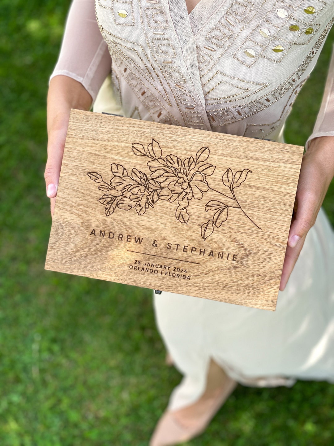 Custom Memory Keepsake Wooden Love Box With Personalization Wedding ...