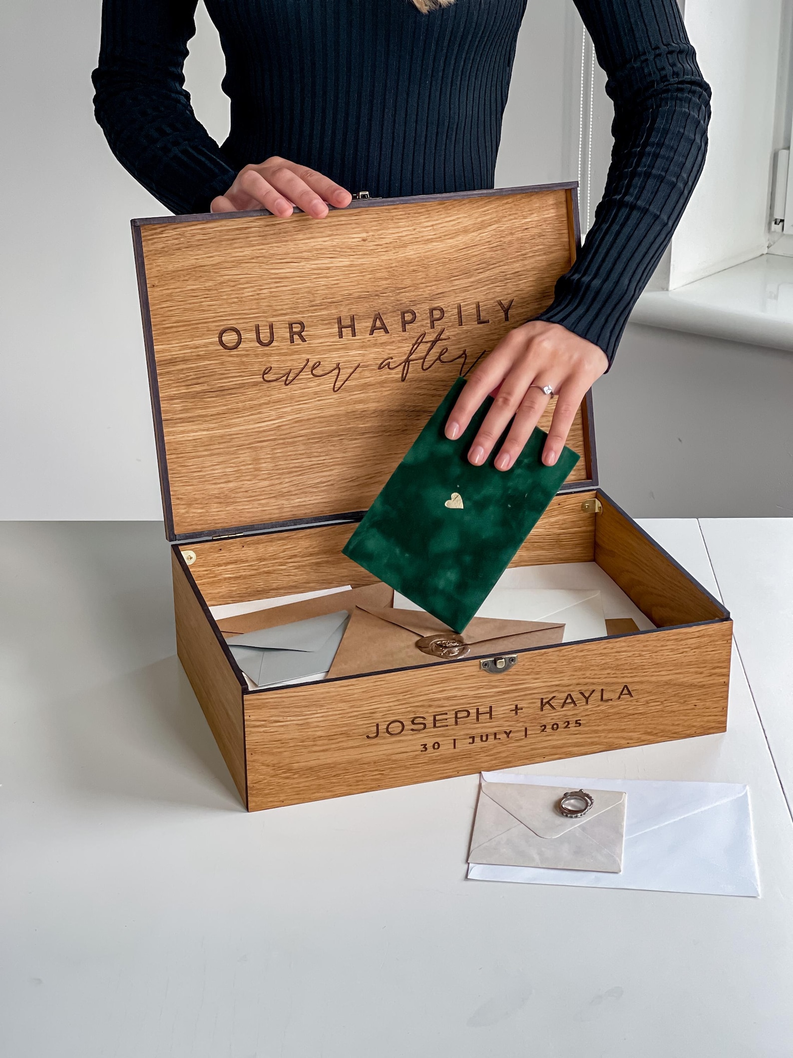 Custom Memory Keepsake Wooden Love Box With Personalization - Christmas ...