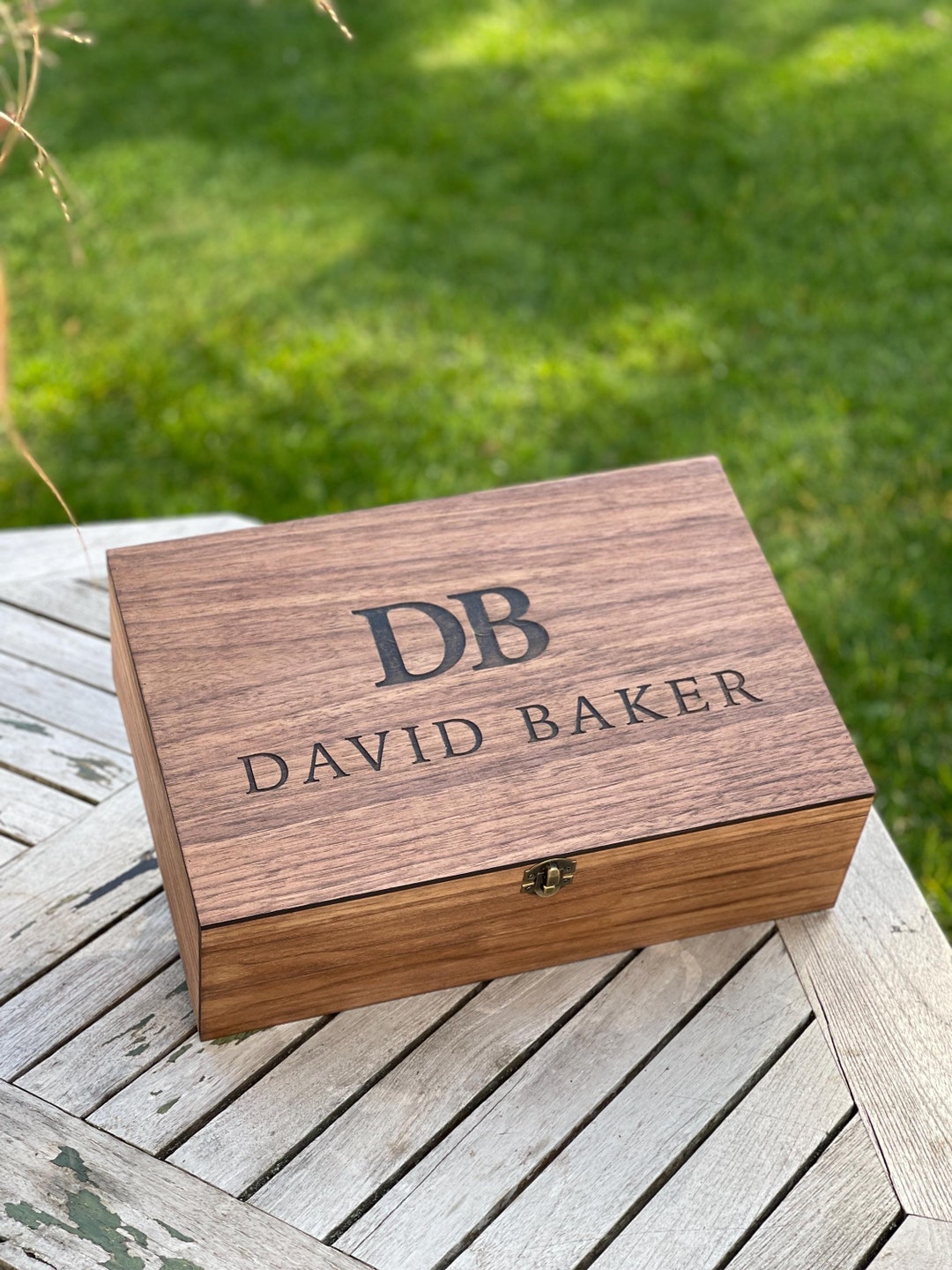 Personalized Memory Keepsake Wooden Box - Christmas Gift Box for Him ...