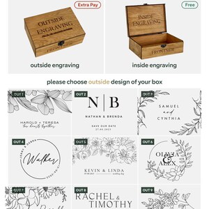 Custom Memory Keepsake Wooden Love Box With Personalization - Wedding ...