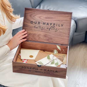 Custom Memory Keepsake Wooden Love Box With Personalization Wedding ...