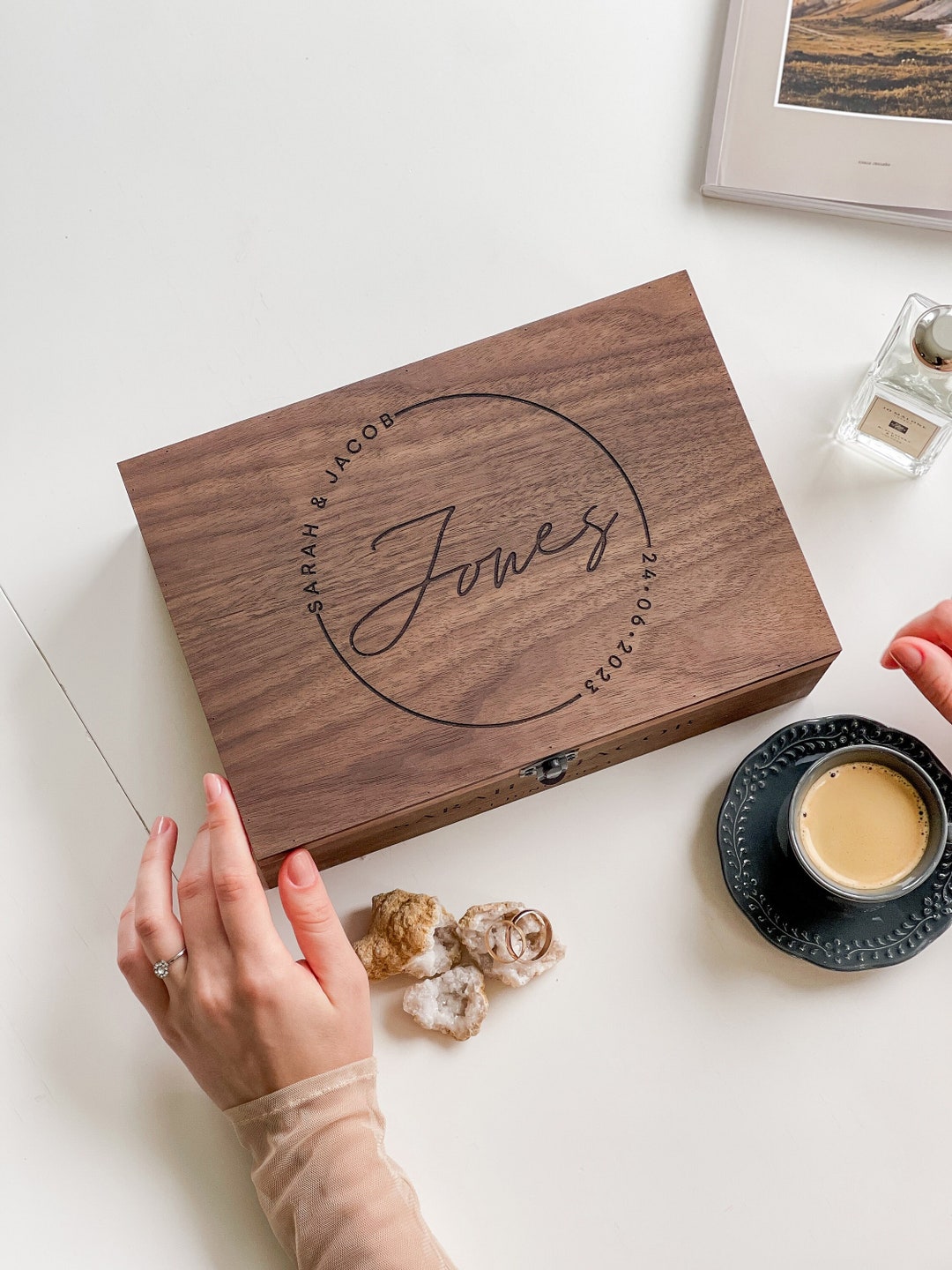 Custom Memory Keepsake Wooden Love Box With Personalization - Wedding ...