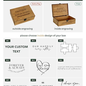 Custom Memory Keepsake Wooden Love Box With Personalization - Wedding ...