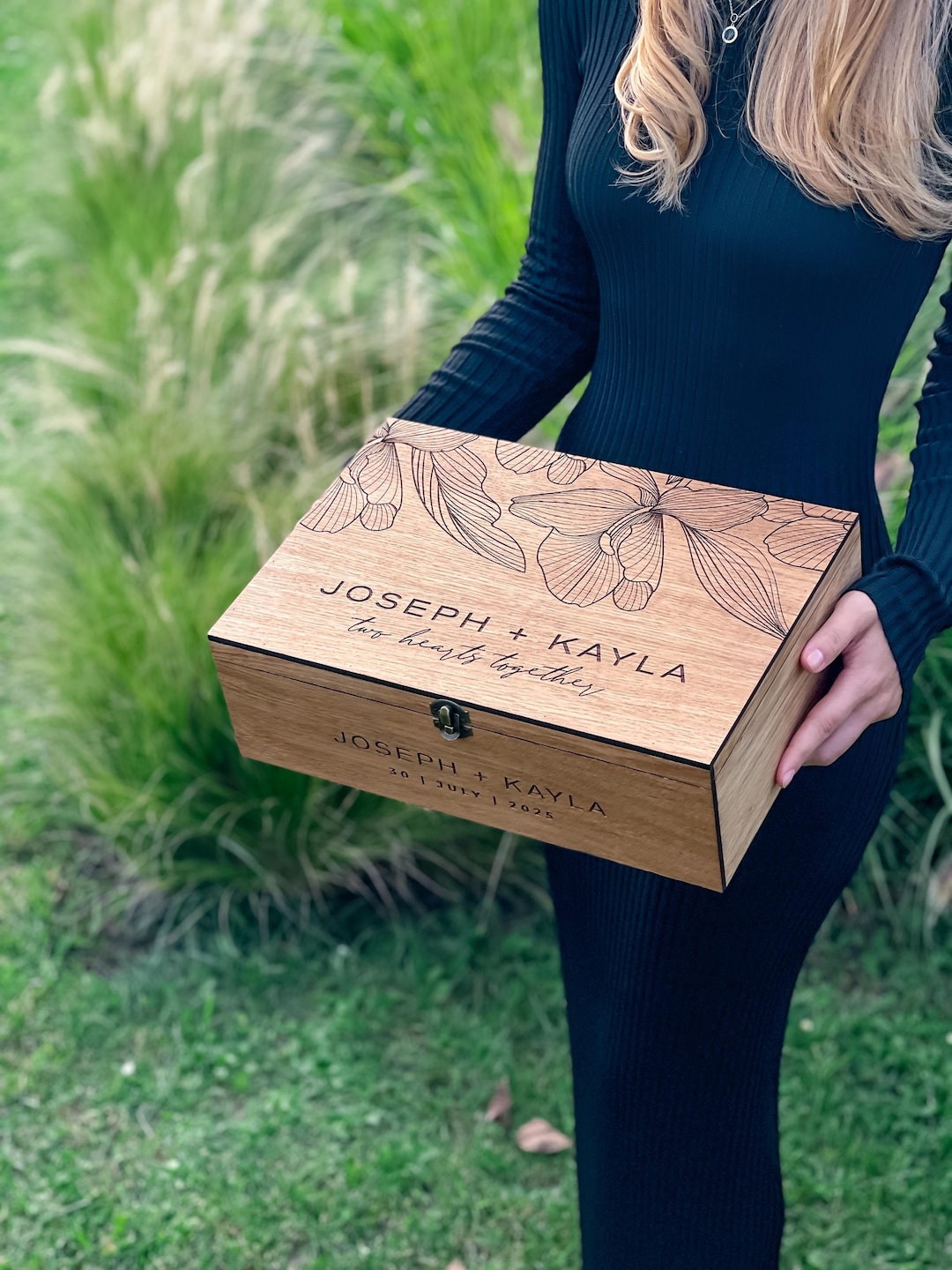 Custom Memory Keepsake Wooden Love Box With Personalization - Christmas ...