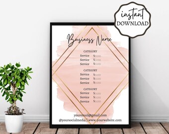 Editable Price List Template, Add Your Logo, Modern Price List Form ...