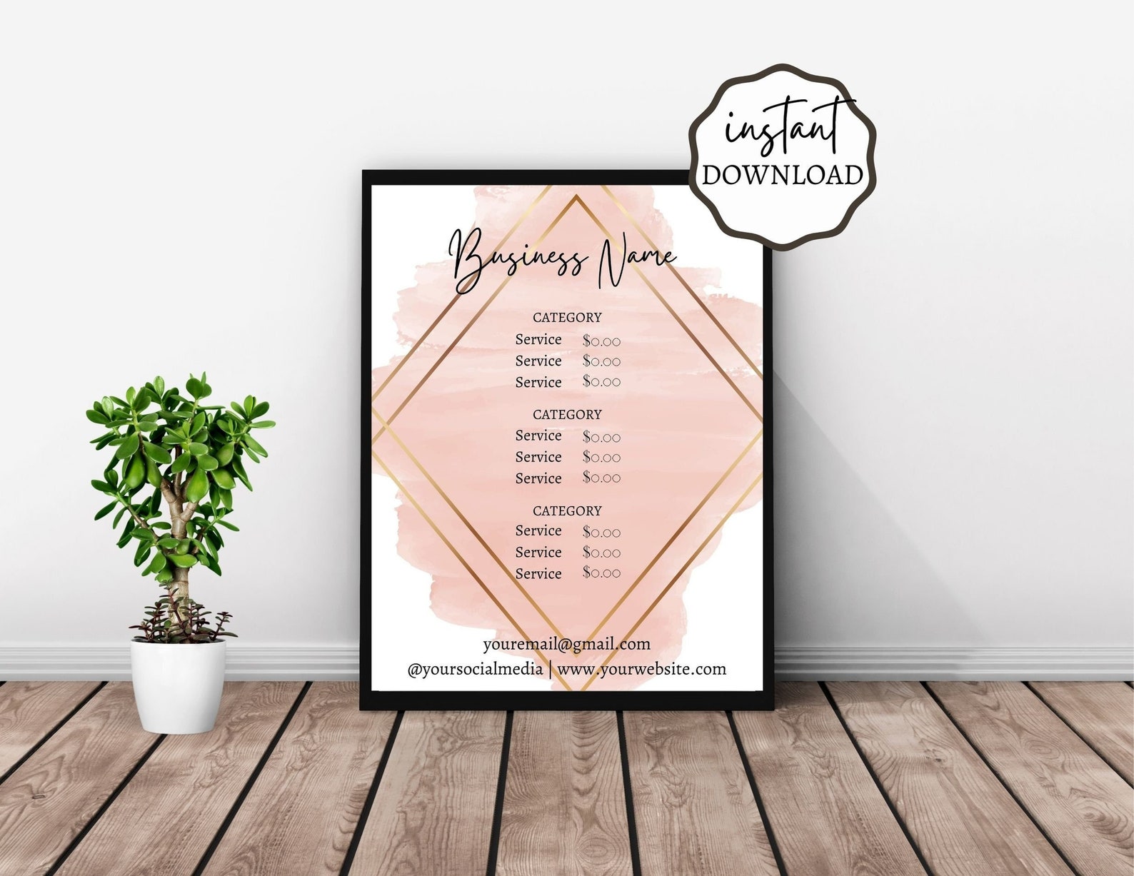 Editable Price List Template Add Your Logo Modern Price List | Etsy
