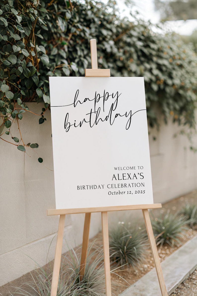 Happy Birthday Welcome Sign Custom Birthday Sign Decorations for ...