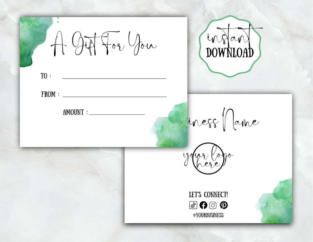 Editable Gift Certificate Template, Custom Gift Certificate, Editable ...