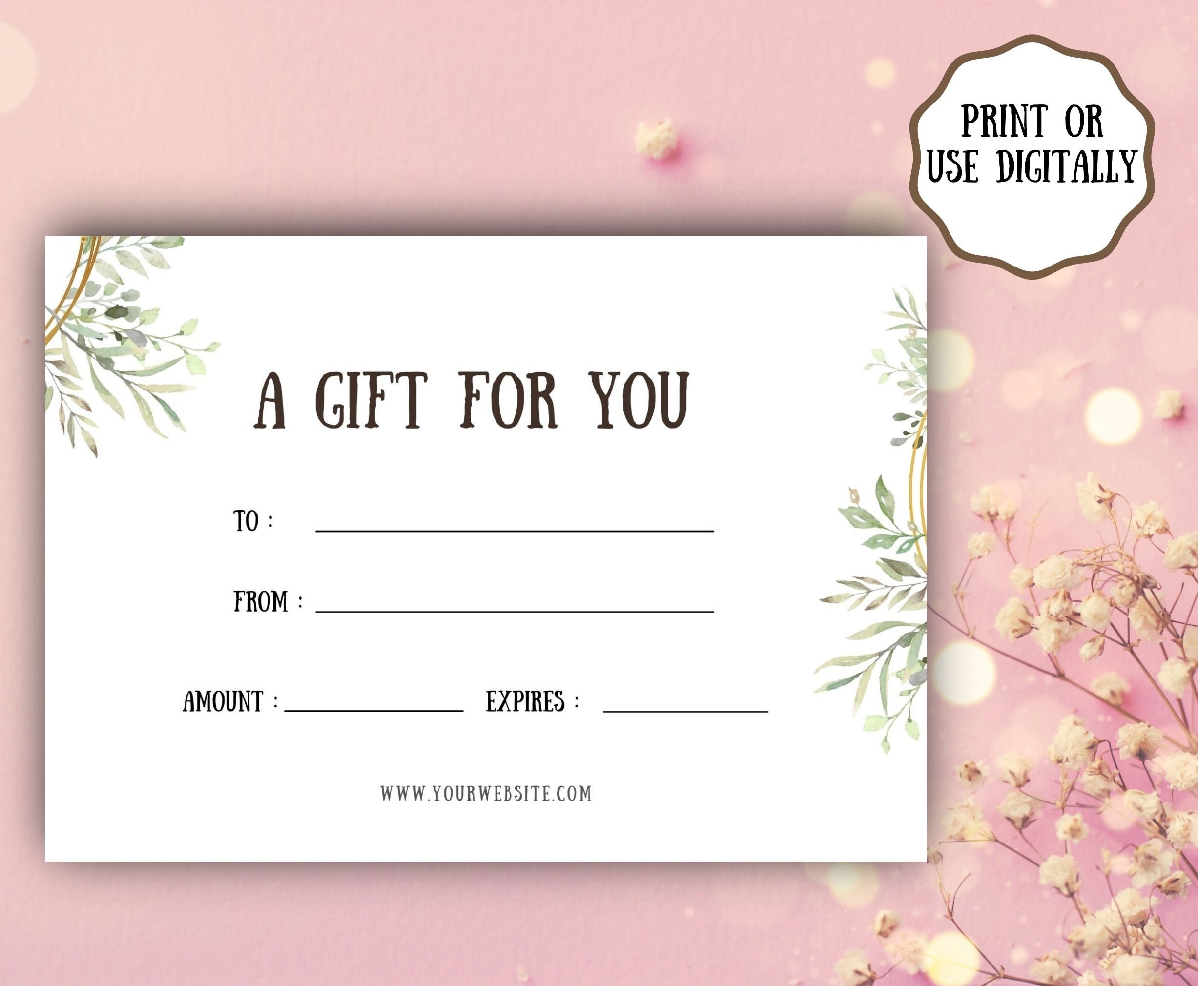 Editable Gift Certificate Template, Minimalist Gift Certificate, Custom ...