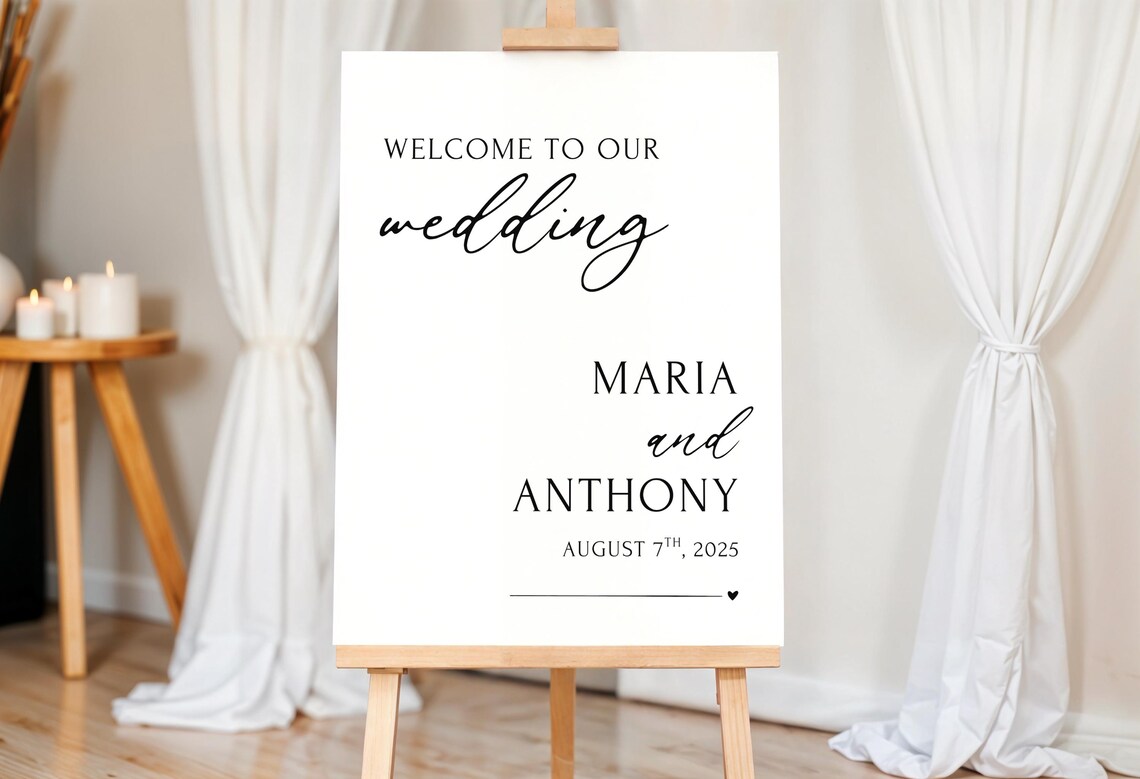 Printed and Shipped Wedding Welcome Sign, Custom Wedding Sign, Welcome ...