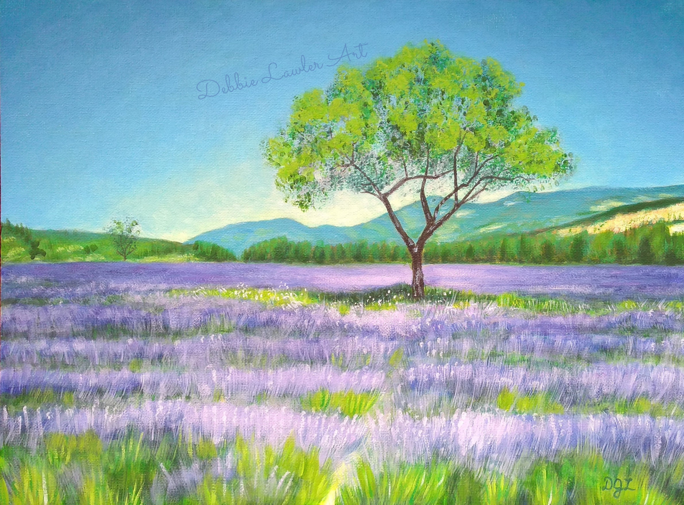 Lavender Field With Tree Fine Art Print 8x10 Inches - Etsy