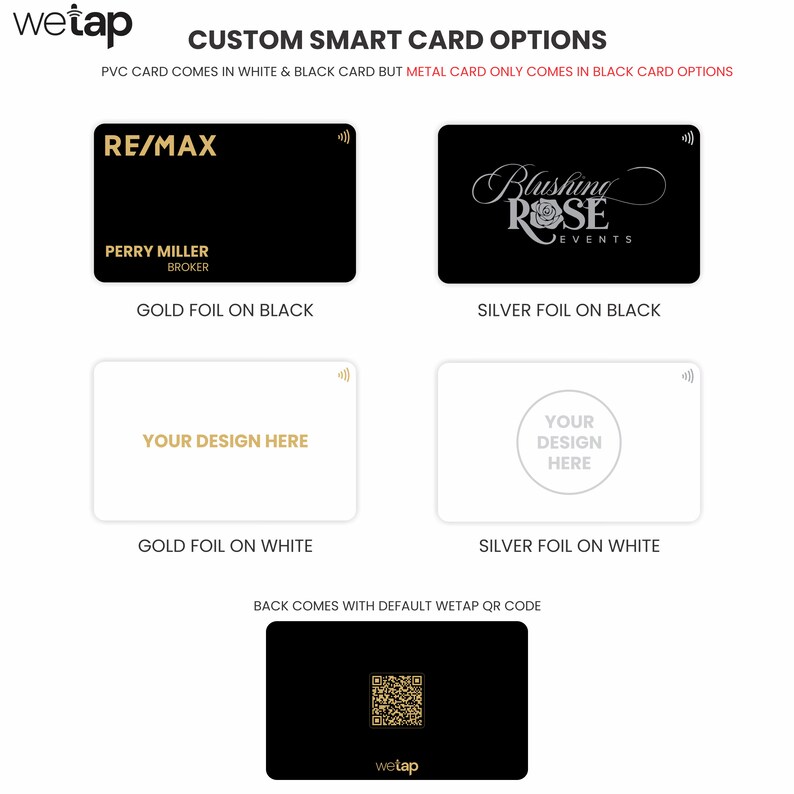 Wetap Digital Business Card NFC Enabled Card Share Contact Info, Social ...