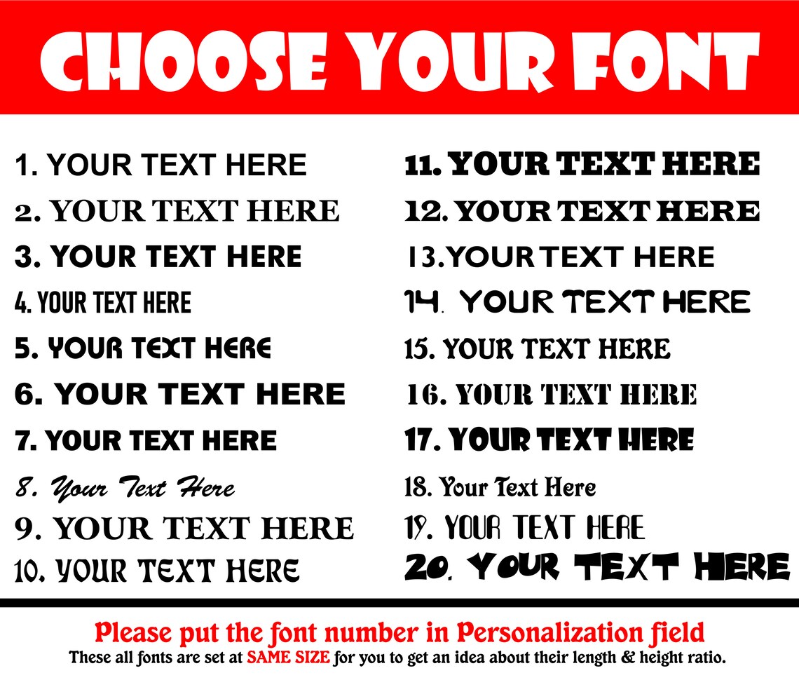 Custom Vinyl Stickers- Choose Your Font, Size & Colour - Custom Vinyl ...