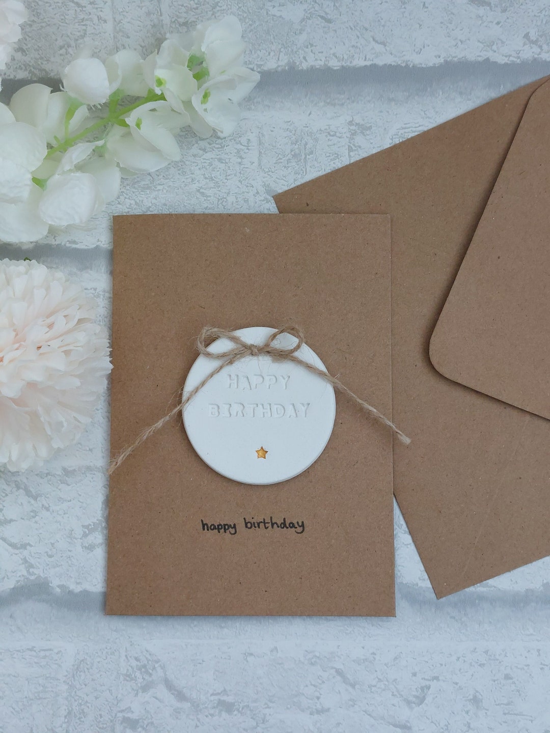 Happy Birthday Card With Clay Keepsake - Etsy