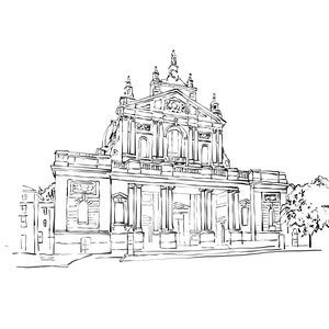 Hand Drawn Venue Illustration, Castle Drawing, Palace Drawing ...