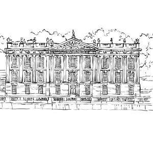 Hand Drawn Venue Illustration, Castle Drawing, Palace Drawing ...