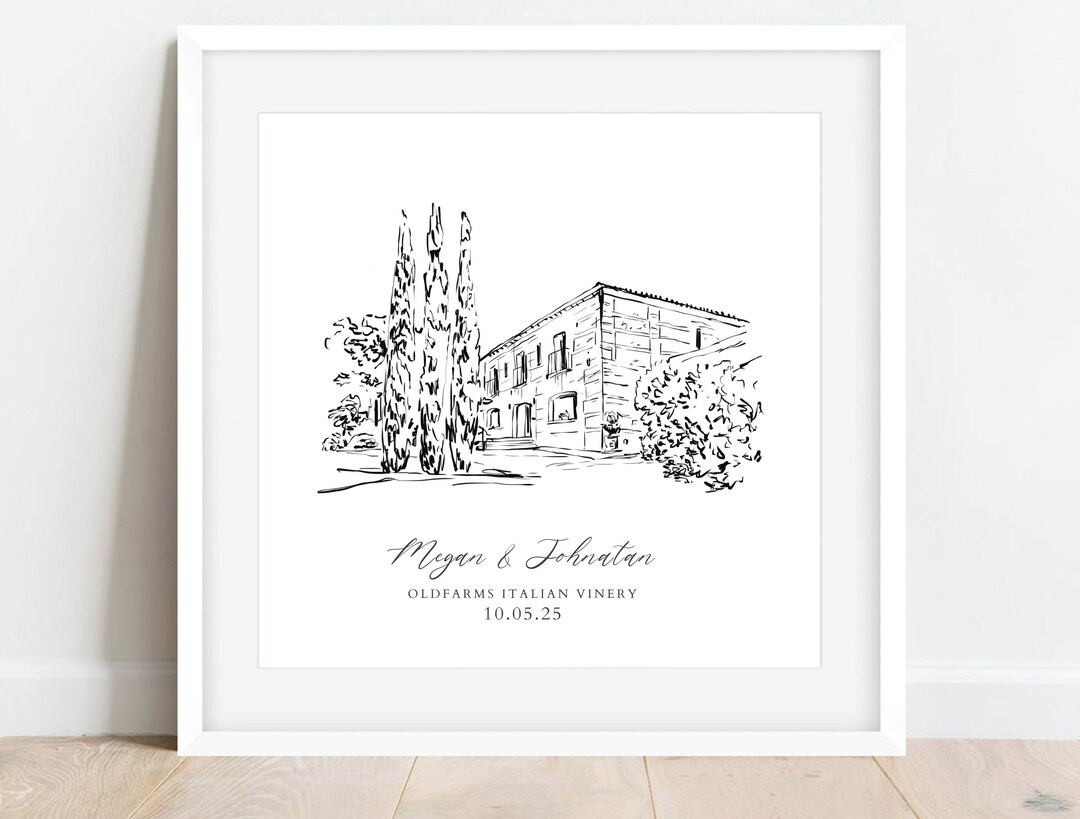 Wedding Venue Illustration, Personalised Drawing, Wedding Gift ...