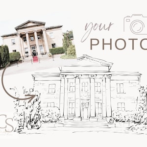 Barn Wedding Venue Illustration Custom Wedding Illustration - Etsy