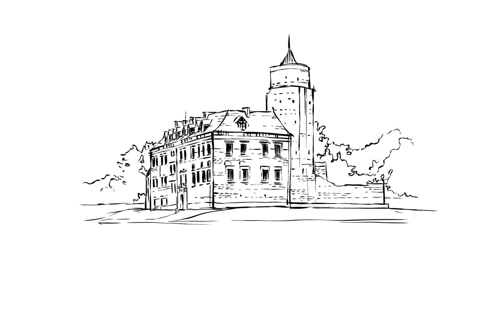 Hand Drawn Venue Illustration Castle Wedding Venue Drawing - Etsy